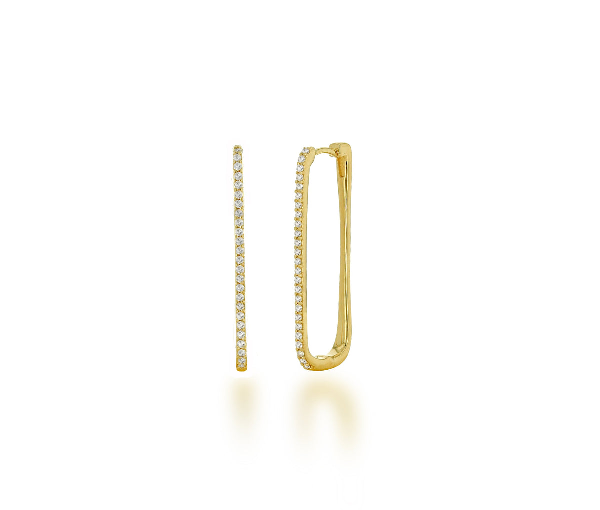 Large Diamond Square Hoops – Rachel Reid