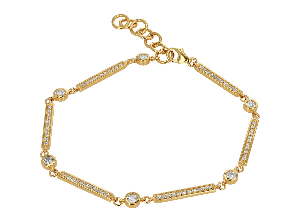 Diamond Gold Bar Bracelet – Rachel Reid