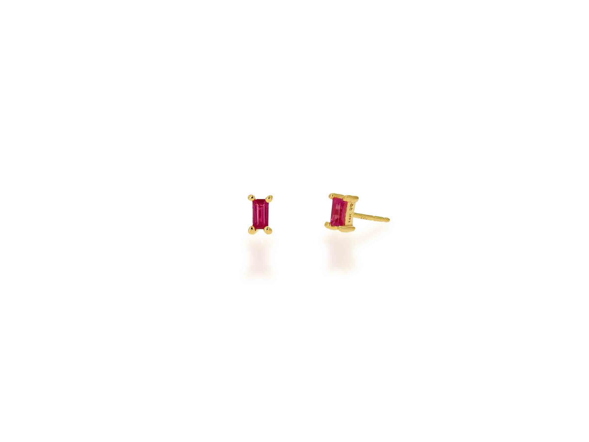 Ruby Baguette Stud Earrings – Rachel Reid