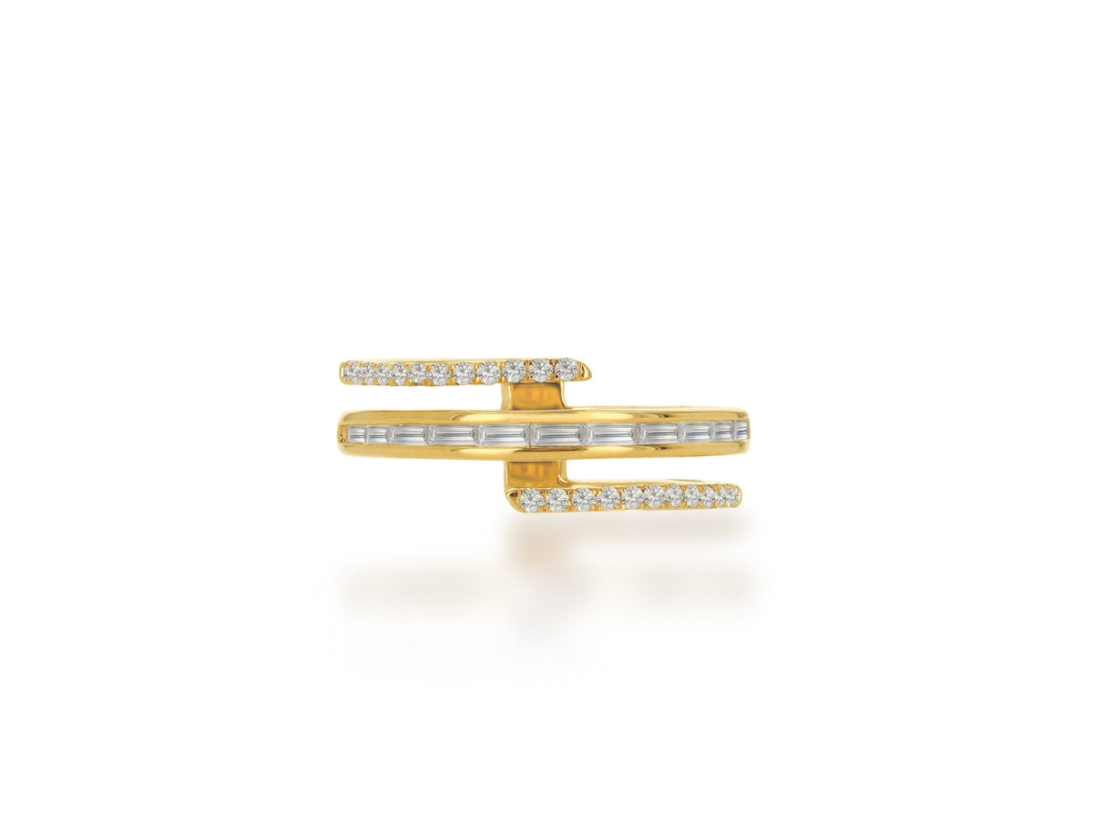 Diamond 3 Row Bypass Ring – Rachel Reid